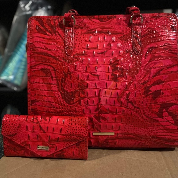 Brahmin | Bags | Brahmin Red Flare Tia Matching Wallet | Poshmark